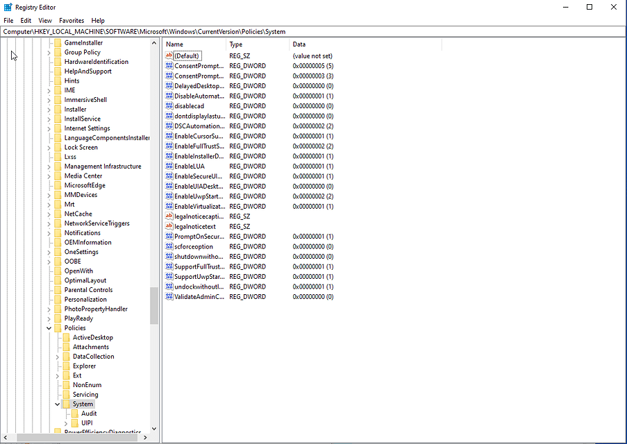 Enable Windows registry to enable password changes for local users over ...