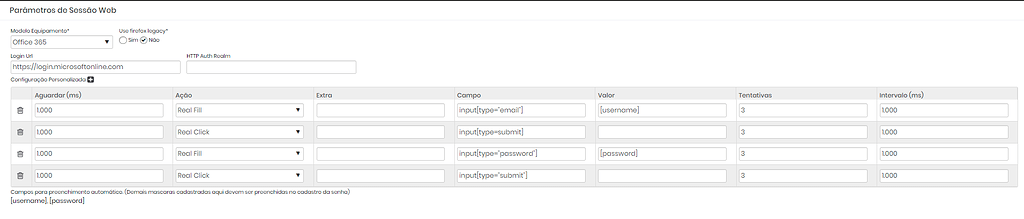 Web session parameters for automatic login to Office 365 website - Proxy - Segura Community