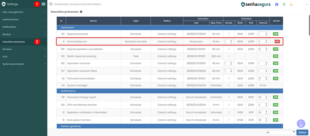 Operations: Connectivity test - PAM Core - Segura Community