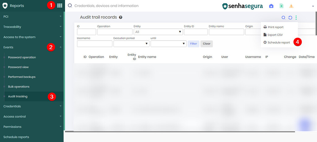 How to create audit trail records schedule report - PAM Core - Segura Community