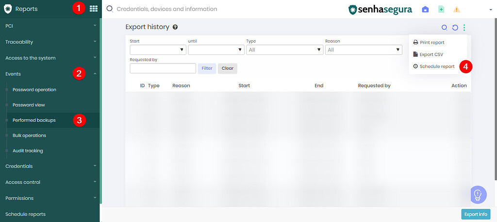How to create performed backups schedule report - PAM Core - Segura Community