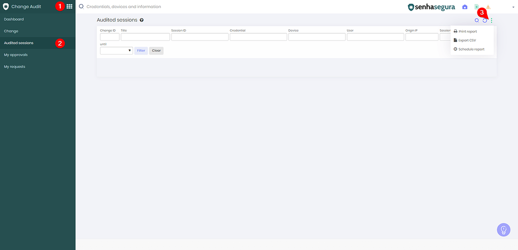 How to access the Audited sessions report - PAM Core - Segura Community