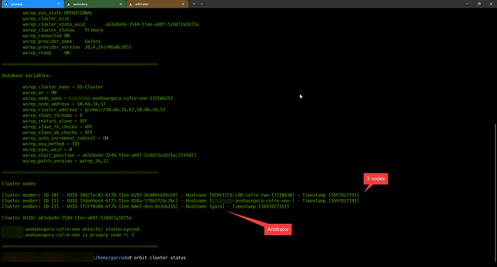 A senhasegura update with an arbiter - Orbit Server Manager - Segura ...