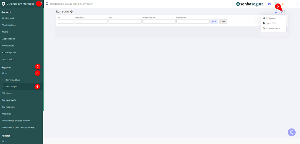 How to access linux sudo usage reports - Endpoint Privilege Manager ...