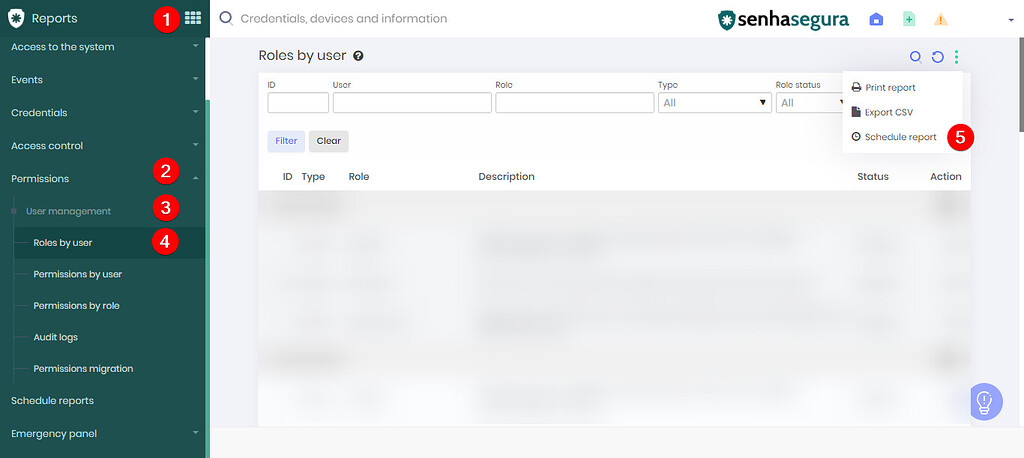 How to create roles by user schedule report - PAM Core - Segura Community