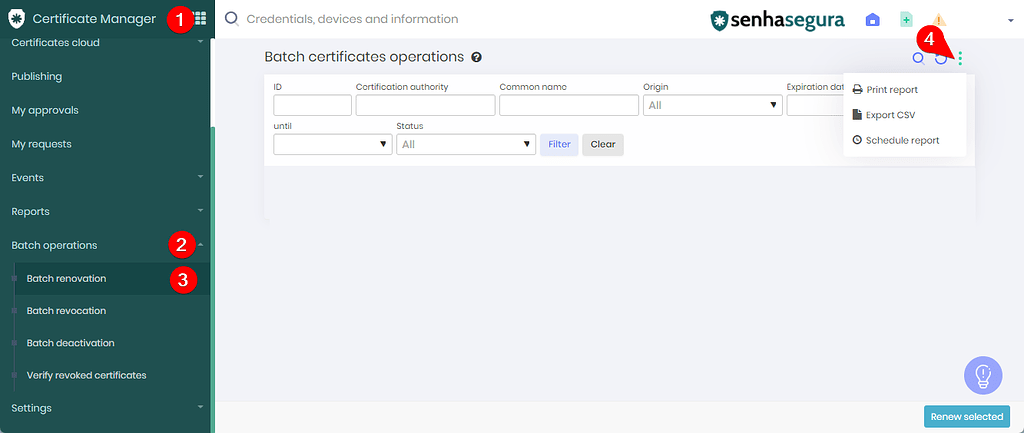 How to access Batch certificates renovation report - Certificate ...