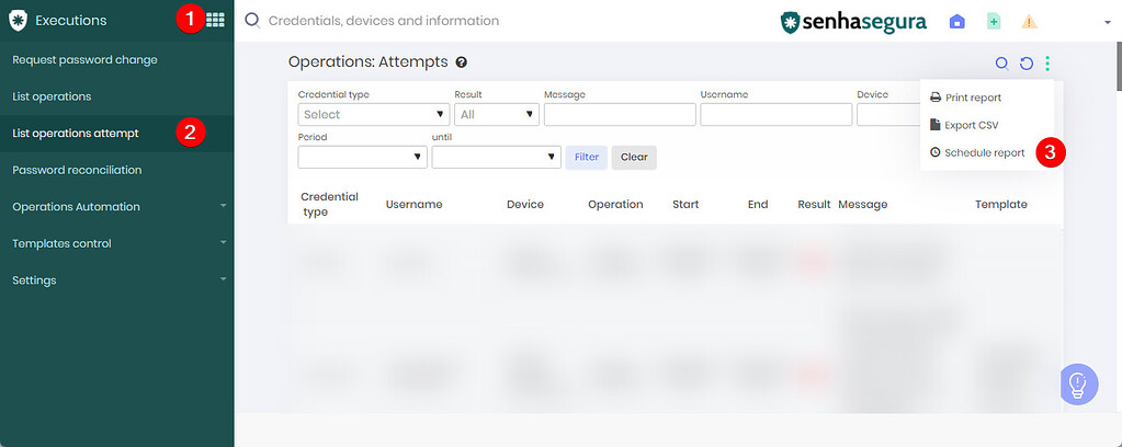 How to create list operations attempt schedule report - PAM Core - Segura Community