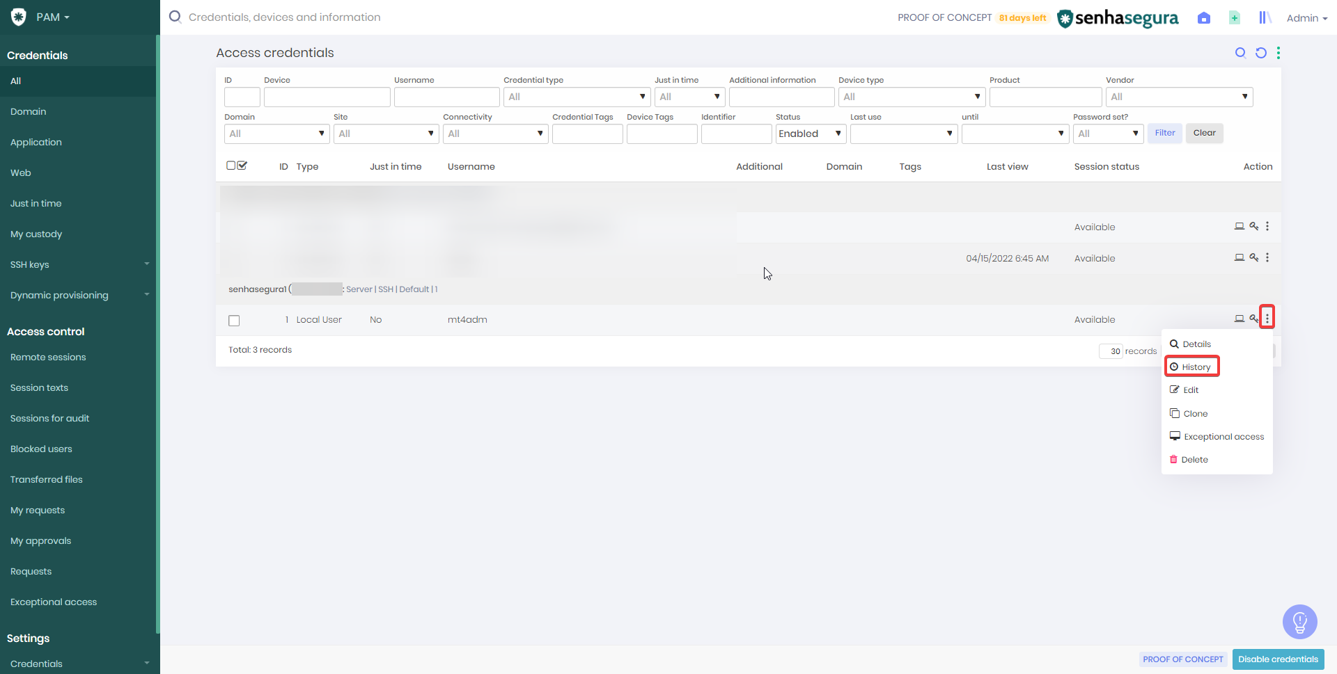How To Check The Old Password Value Of A Certain Device En