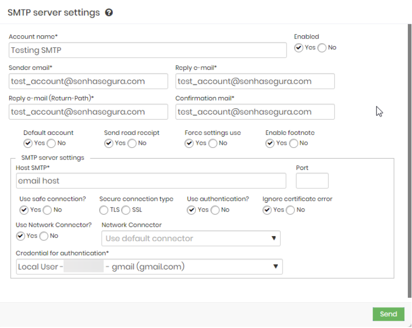 Network Connector use in an SMTP server configuration - Settings ...